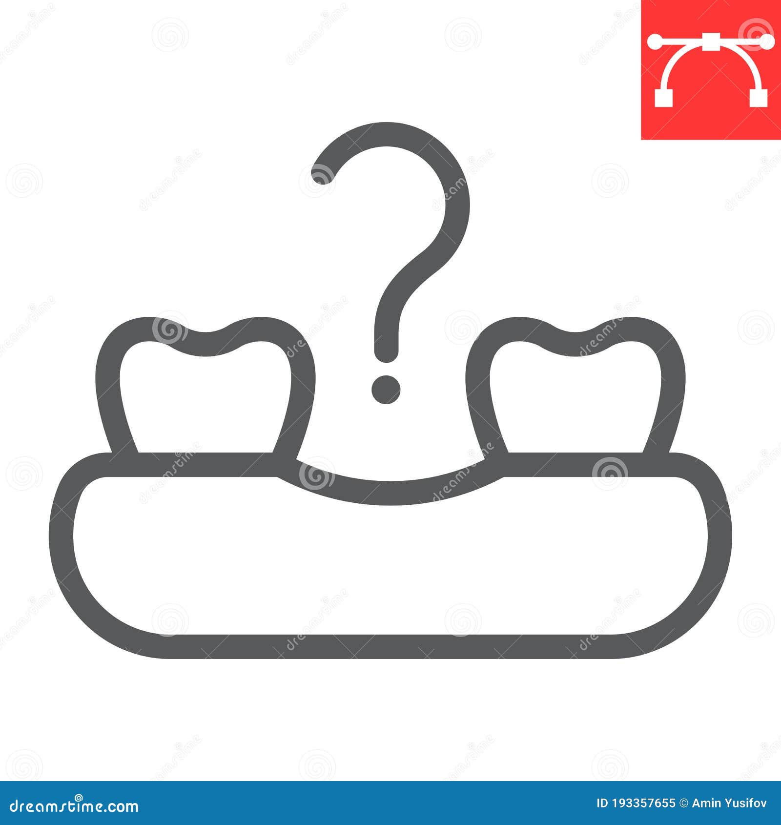 Missing Tooth Line Icon, Dental and Stomatolgy, Loose Tooth Sign Vector ...