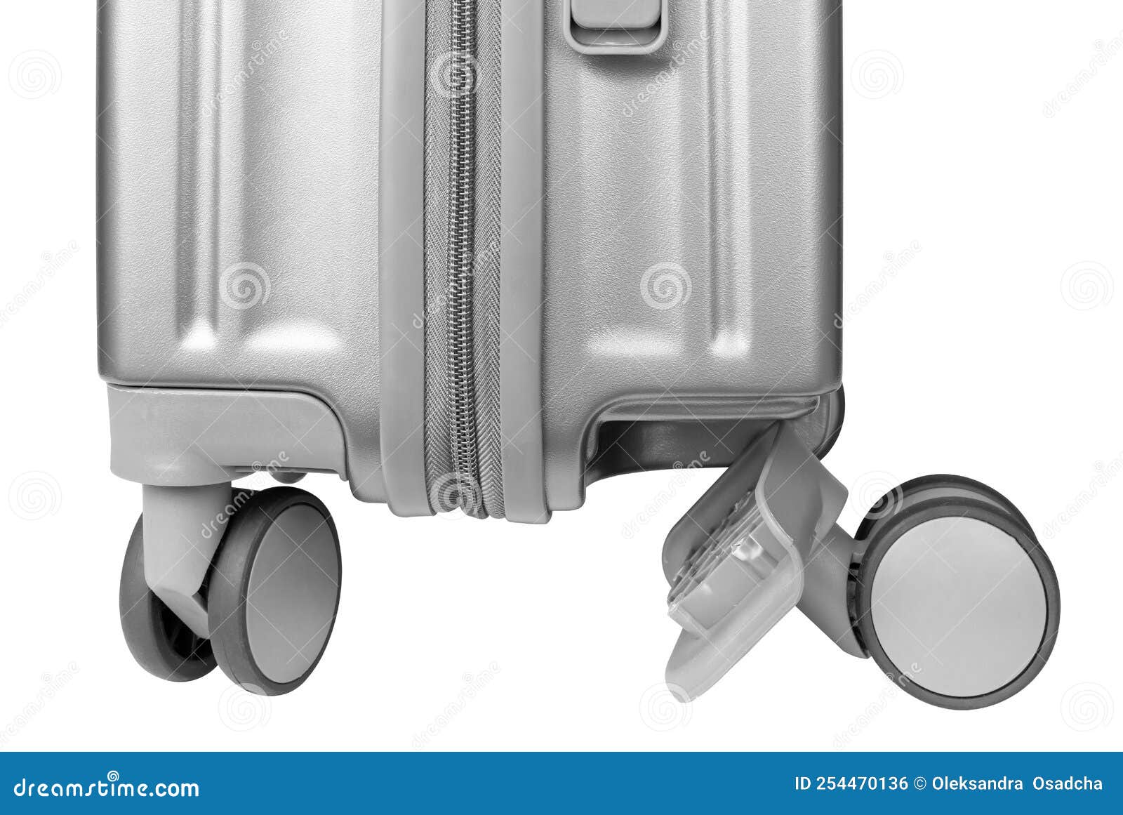 A Missing Wheel on a Travel Suitcase. Broken Suitcase. Broken Suitcase ...