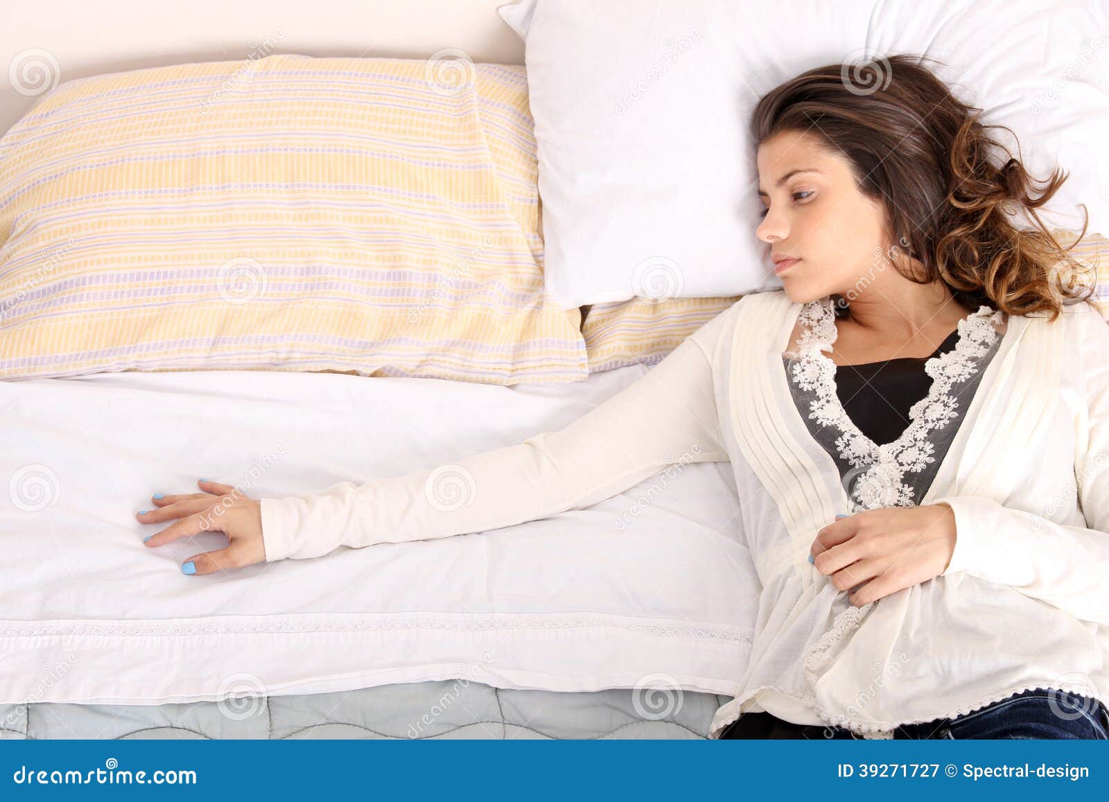 Missing you stock image. Image of lying, beauty, duvet - 39271727