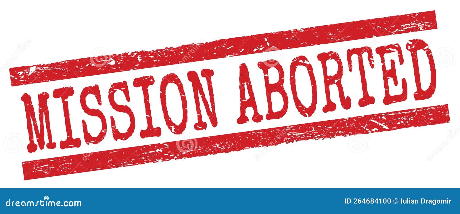 MISSION ABORTED Text on Red Lines Stamp Sign Stock Illustration ...