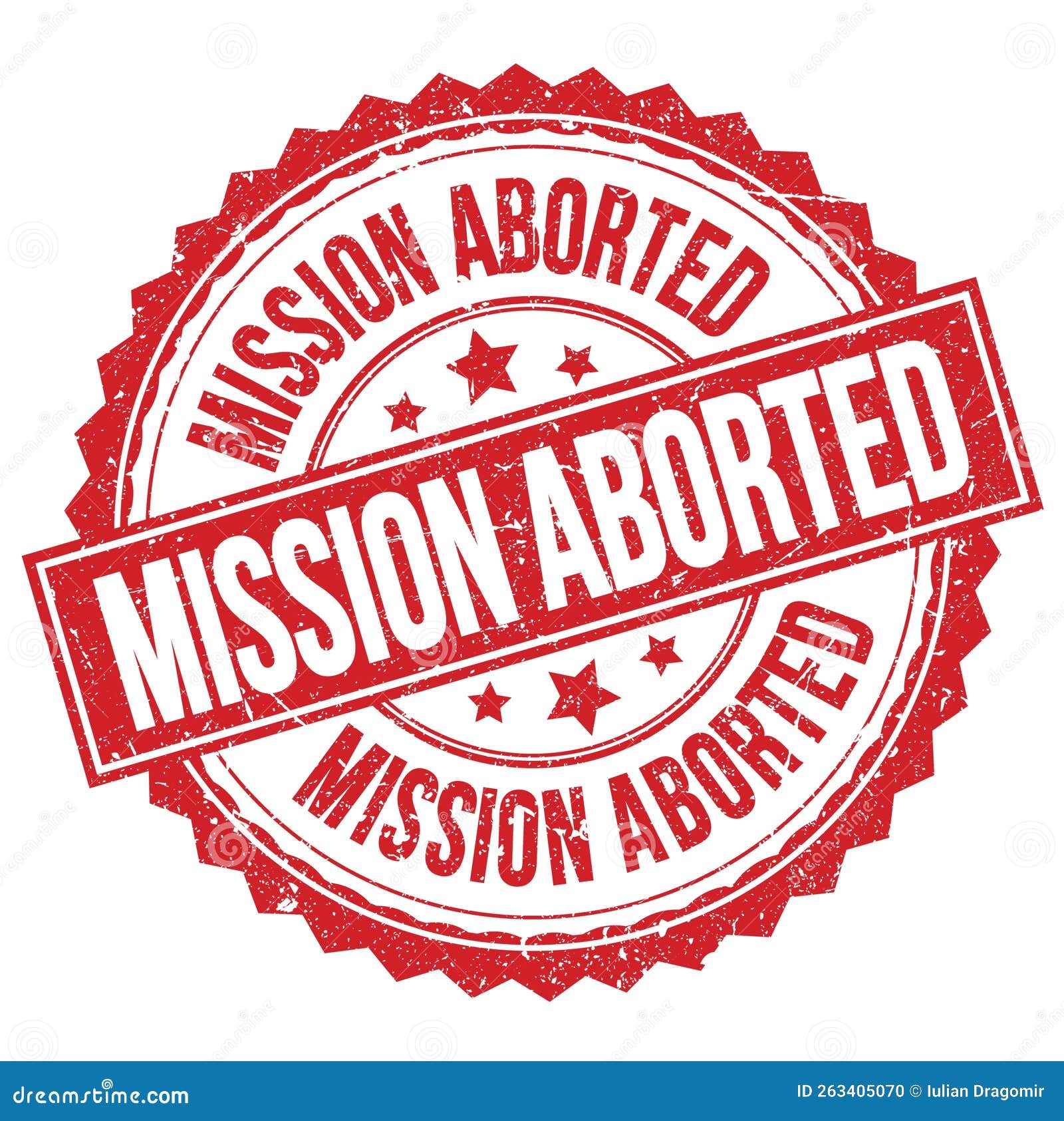 MISSION ABORTED Text on Red Round Stamp Sign Stock Illustration ...