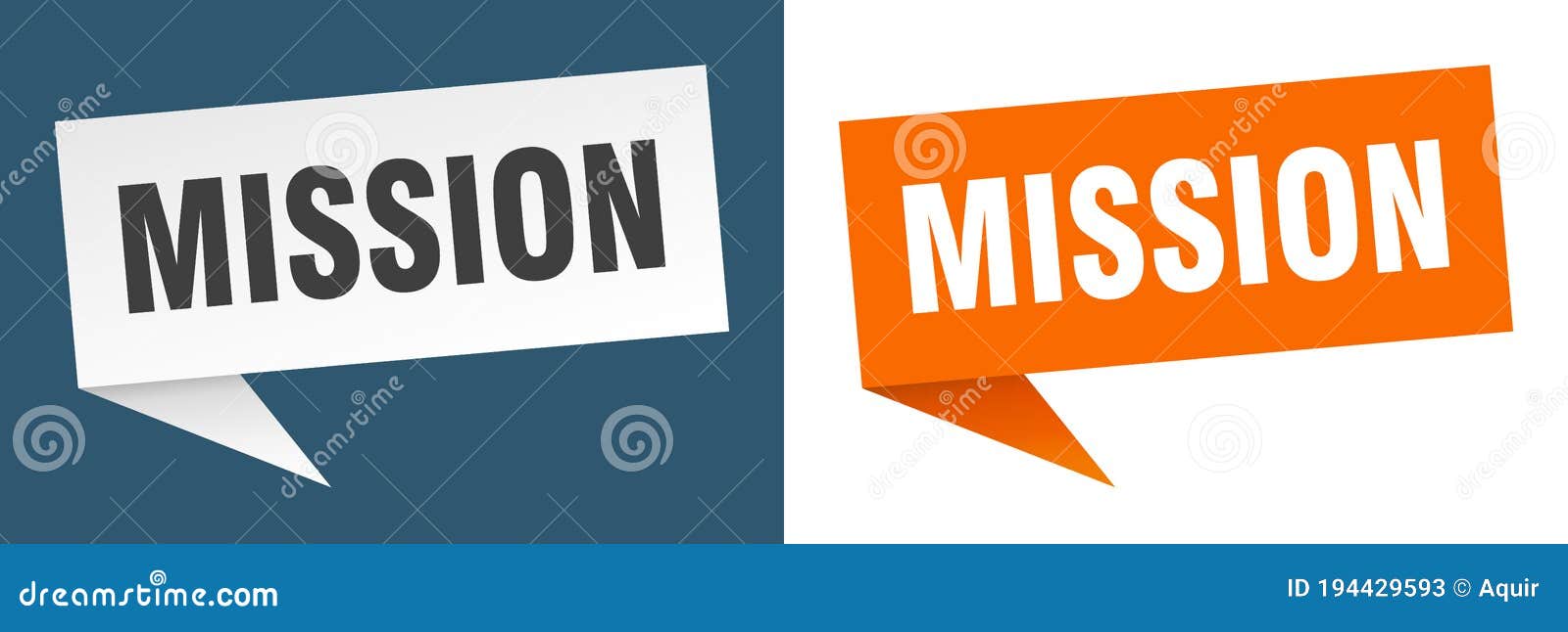 Mission Banner. Mission Speech Bubble Label Set Stock Vector ...