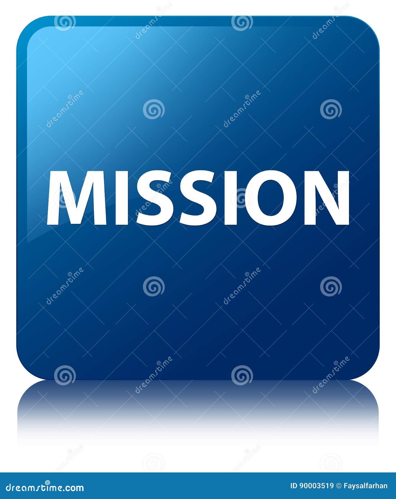 Mission blue square button stock illustration. Illustration of goal ...