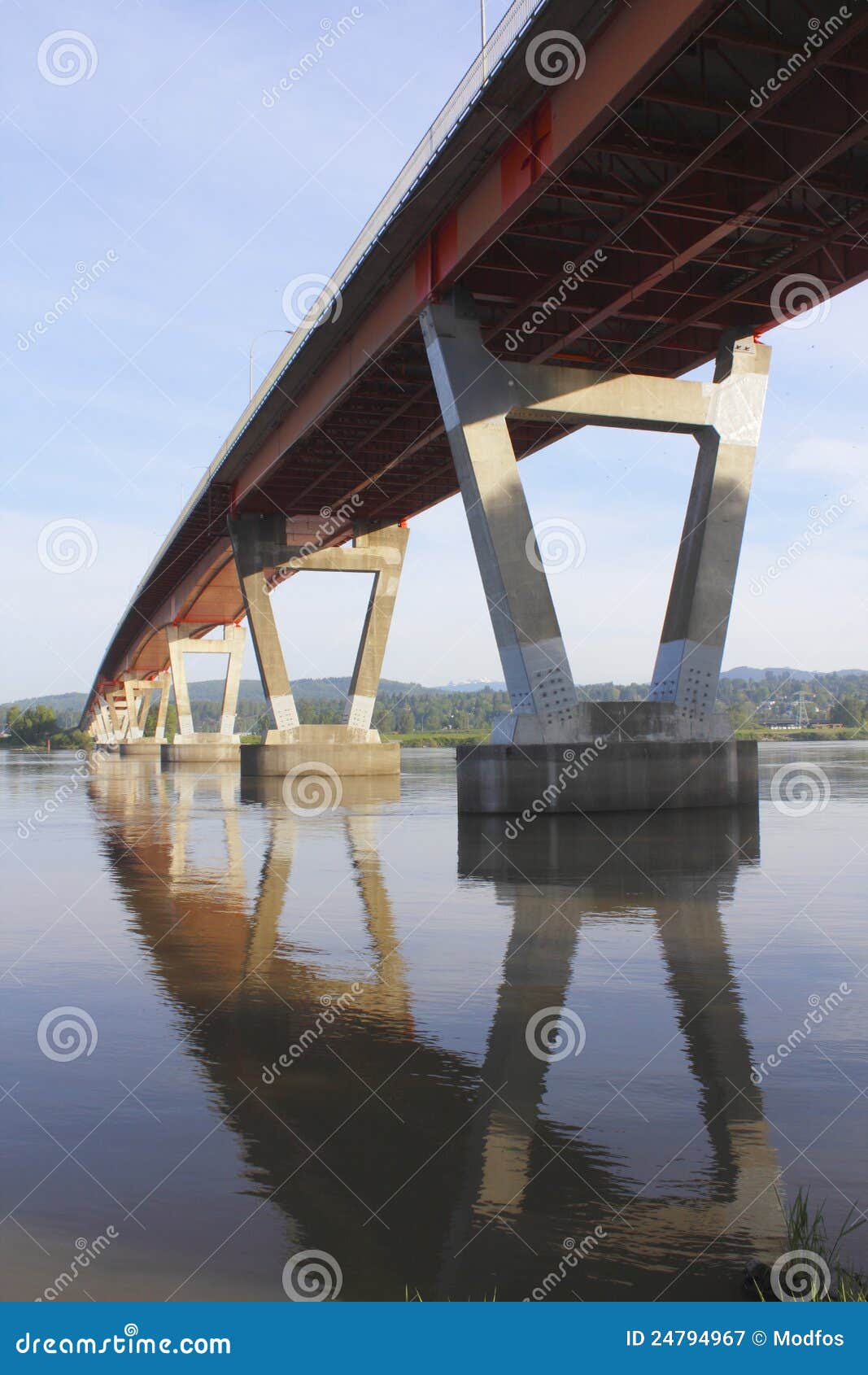 Mission Bridge Across the Fraser River Stock Image - Image of fraser ...