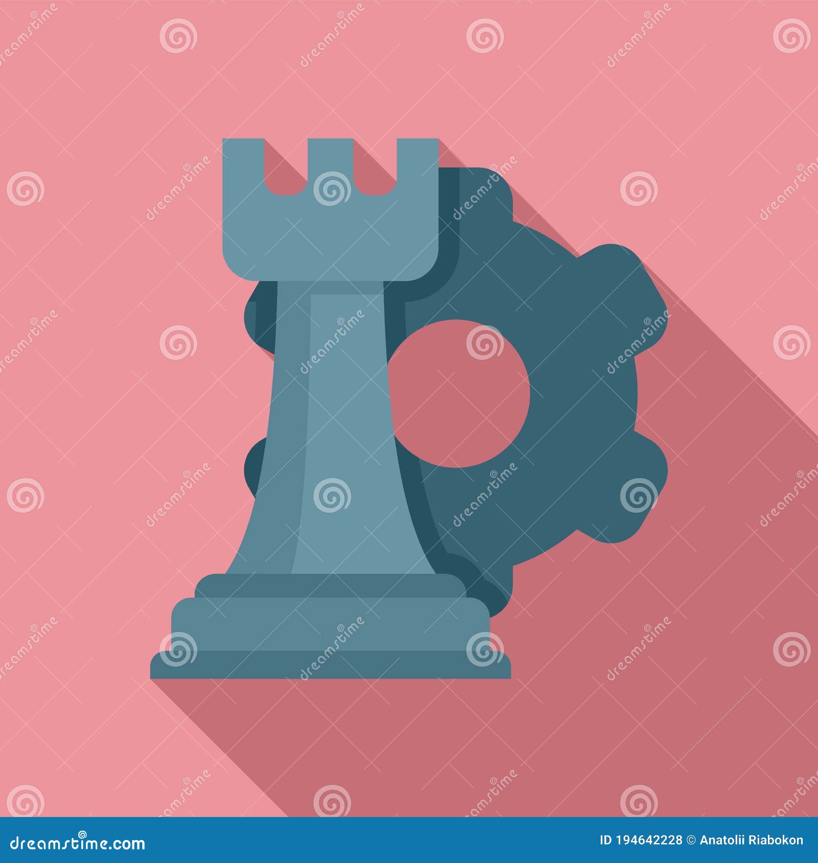 Mission Chess Rock Icon, Flat Style Stock Vector - Illustration of ...