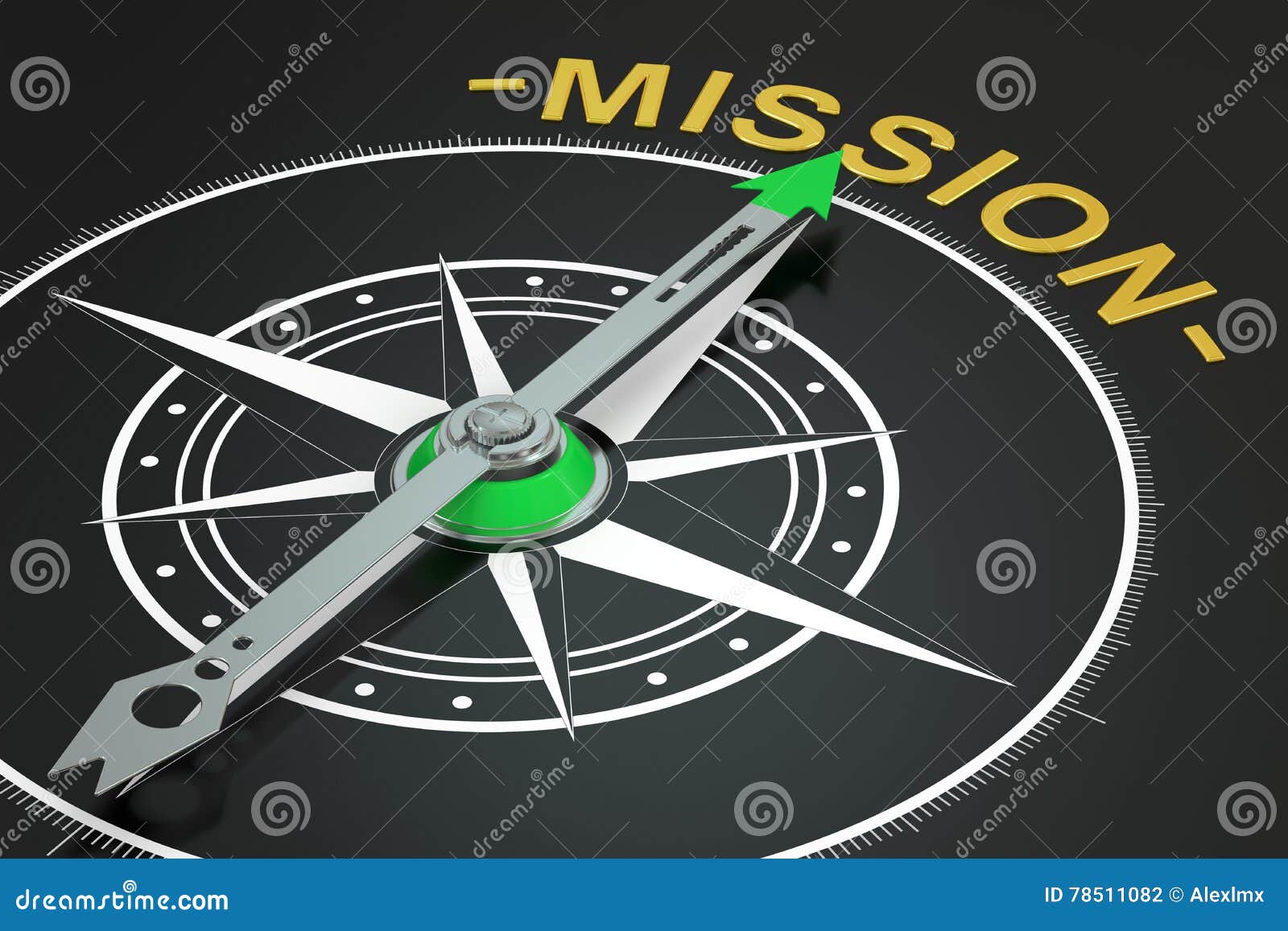 Mission Compass Concept, 3D Stock Illustration - Illustration of ...