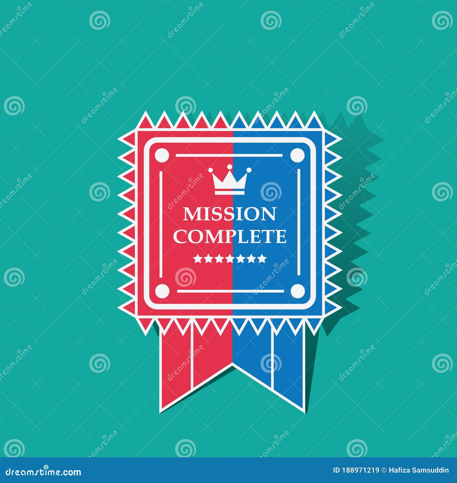 Mission Complete Badge. Vector Illustration Decorative Design Stock ...