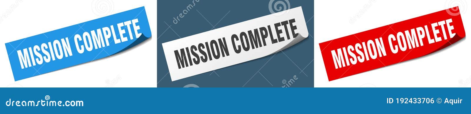 Mission Complete Banner. Mission Complete Speech Bubble Label Set ...