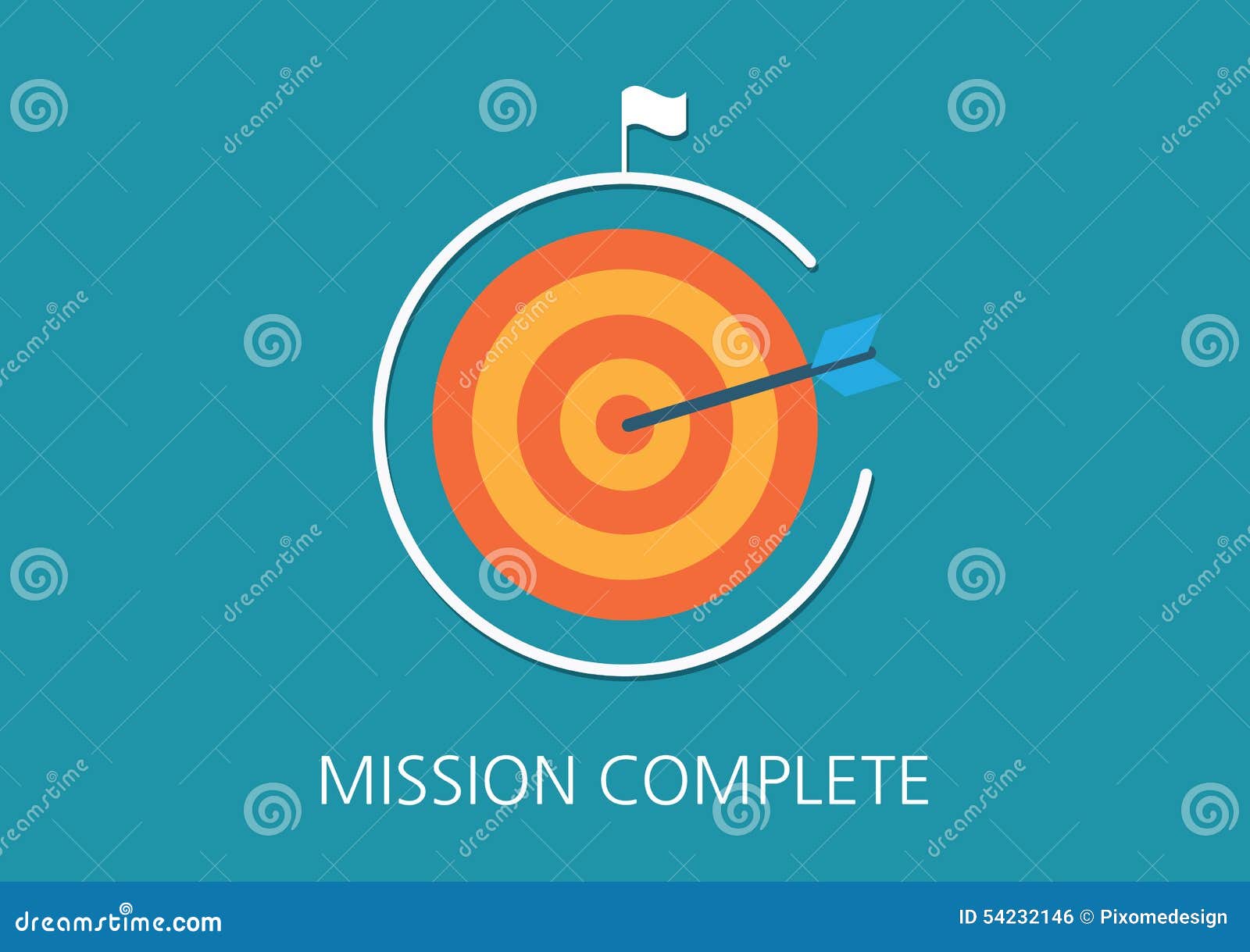 Mission Complete Concept Flat Icon Stock Vector - Illustration of ...