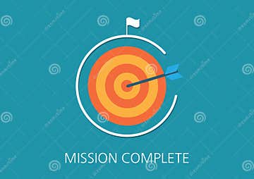 Mission Complete Concept Flat Icon Stock Vector - Illustration of ...