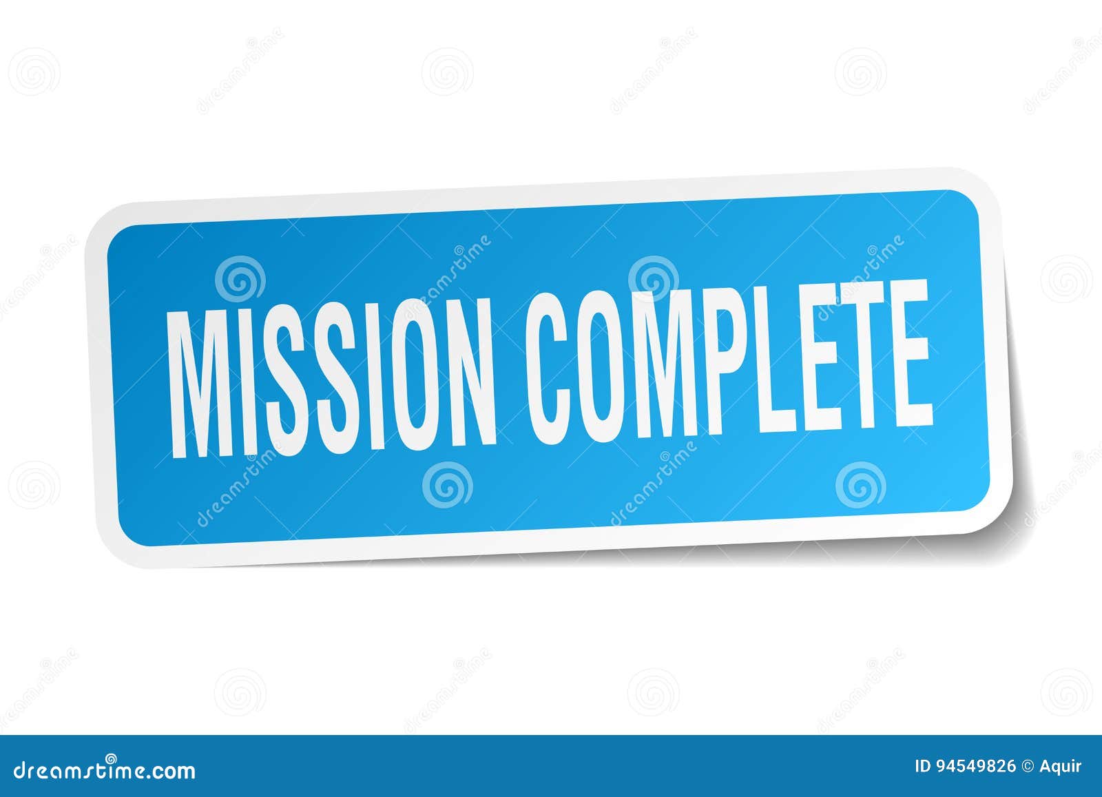 Mission Complete Square Sticker Stock Vector - Illustration of insignia ...