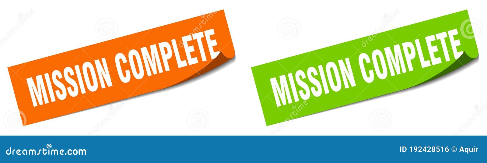 Mission Complete Sticker. Mission Complete Sign Set Stock Vector ...
