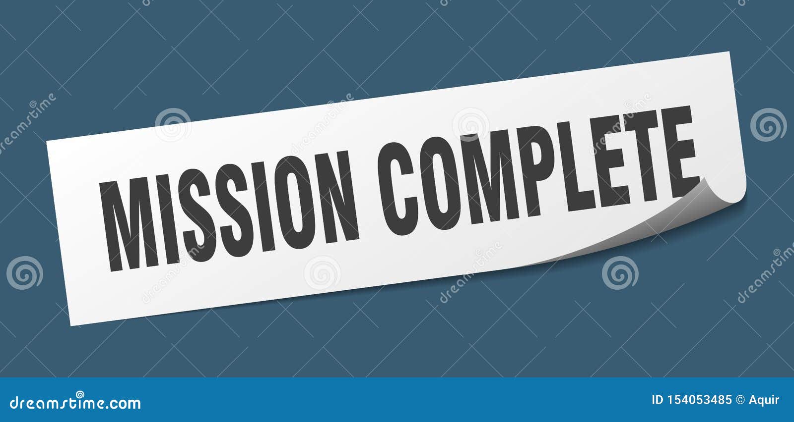 Mission complete sticker. stock vector. Illustration of note - 154053485