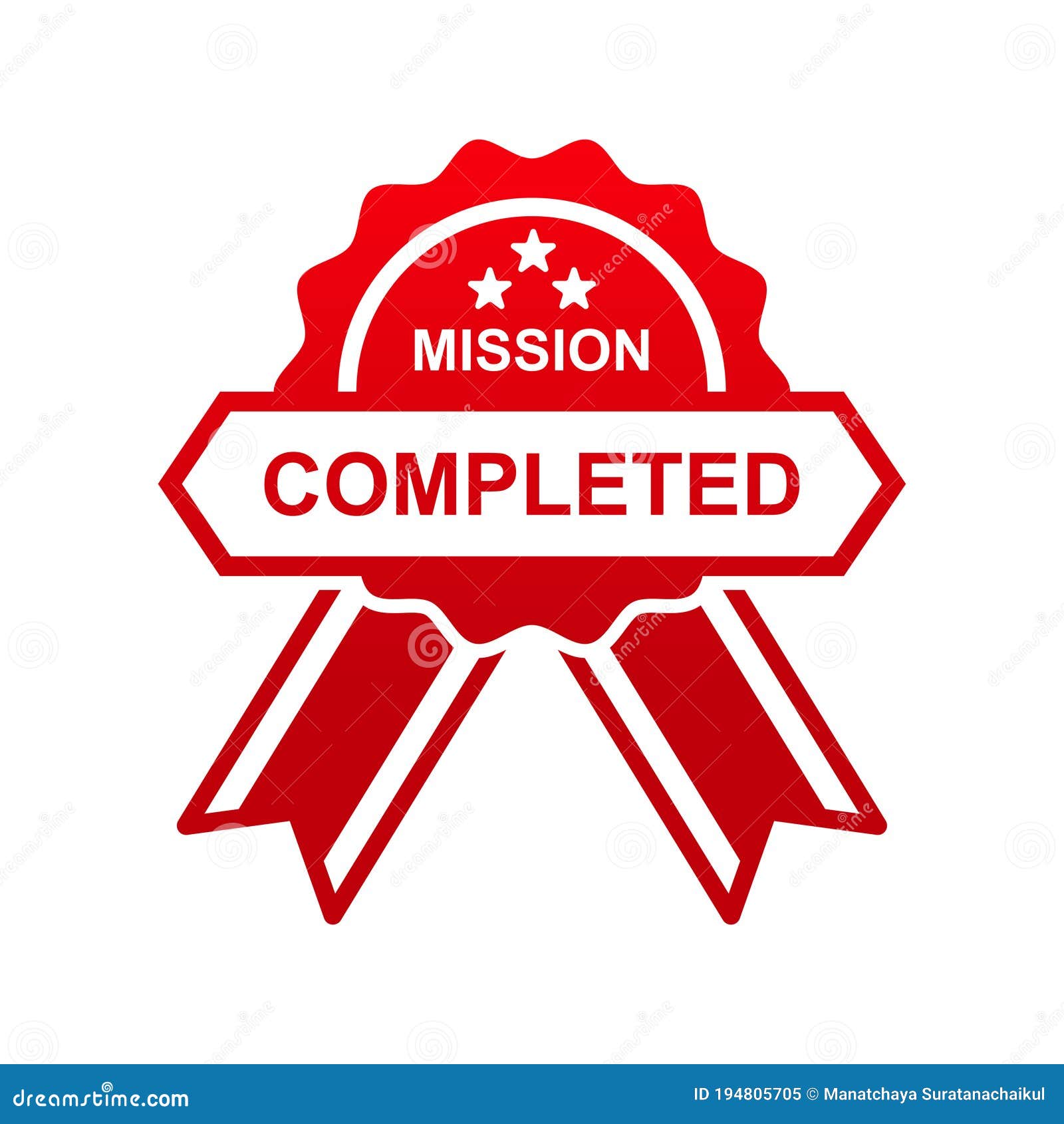Mission Completed Sign Isolated on White Background Stock Vector ...