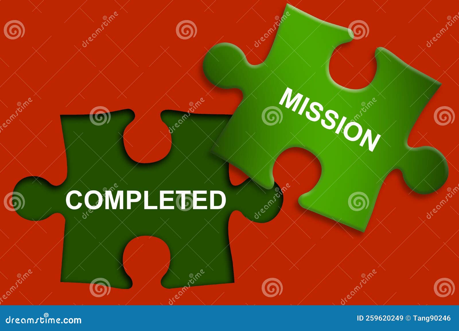 Mission Completed Text on Jigsaw Puzzle Stock Illustration ...