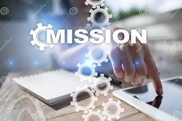 Mission Concept on the Virtual Screen. Business Concept Stock Image ...