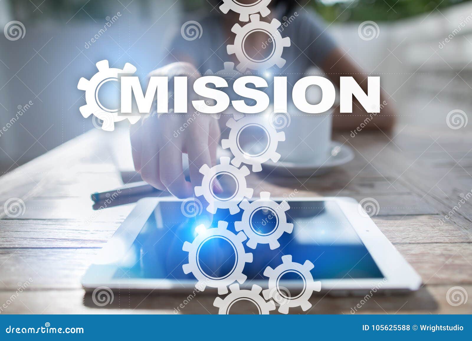 Mission Concept on the Virtual Screen. Business Concept Stock Photo ...