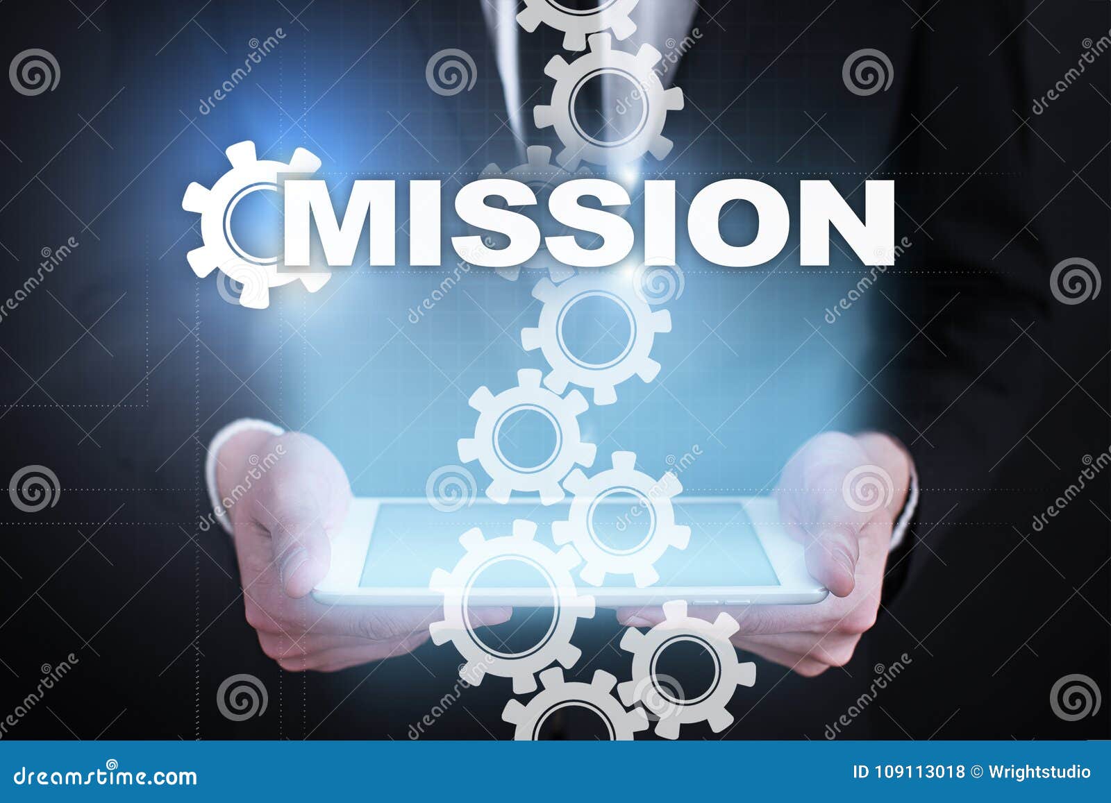 Mission Concept on the Virtual Screen. Business Concept. Stock Photo ...