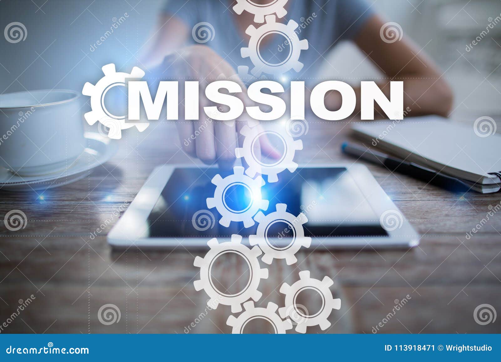Mission Concept on the Virtual Screen. Business Concept. Stock Image ...