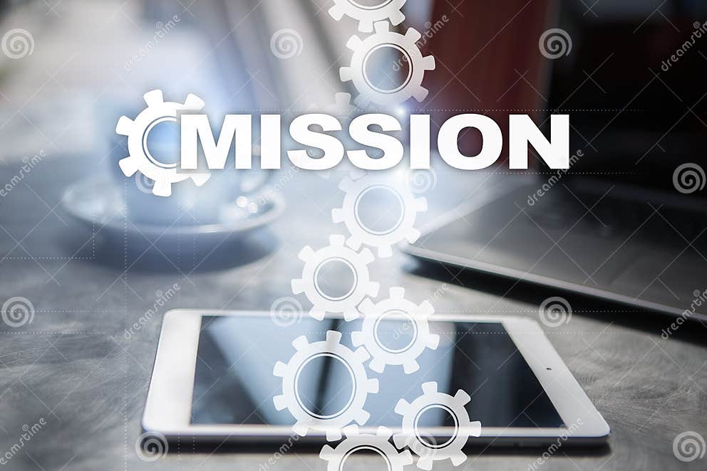 Mission Concept on the Virtual Screen. Business Concept. Stock Photo ...