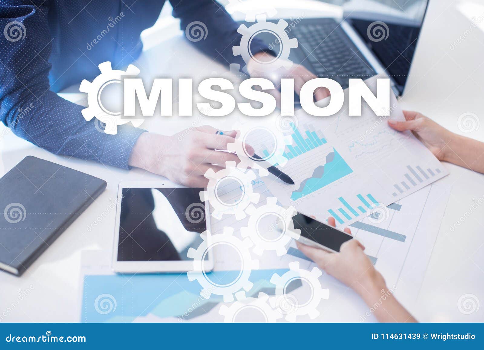Mission Concept on the Virtual Screen. Business Concept. Stock Image ...