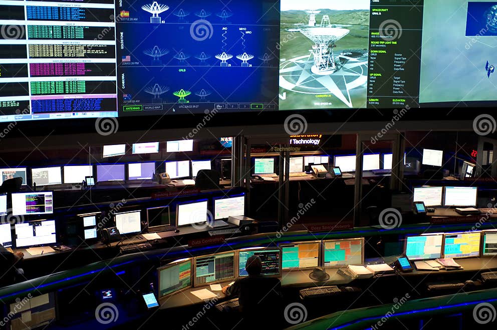 Mission Control at Jet Propulsion Lab Editorial Stock Image - Image of ...