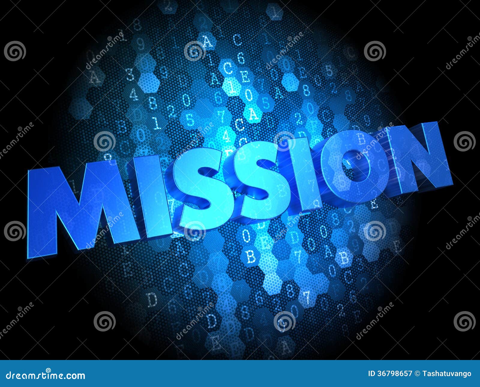 Mission on Dark Digital Background. Stock Image - Image of pixel, plan ...