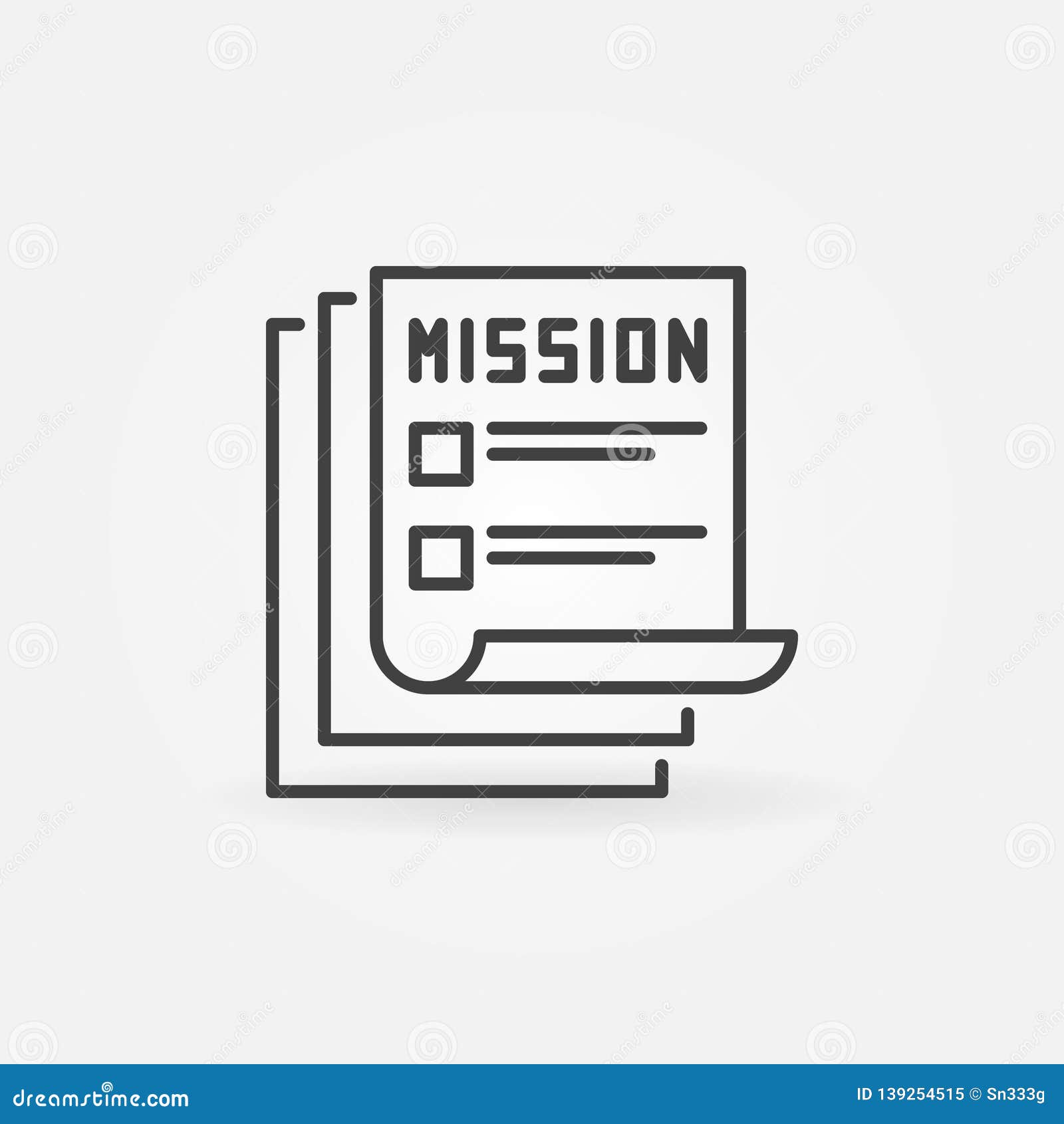 Mission Documents Vector Icon in Outline Style Stock Vector ...