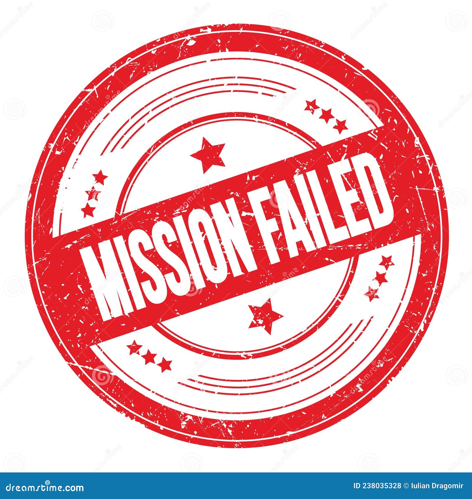 MISSION FAILED Text on Red Round Grungy Stamp Stock Illustration ...