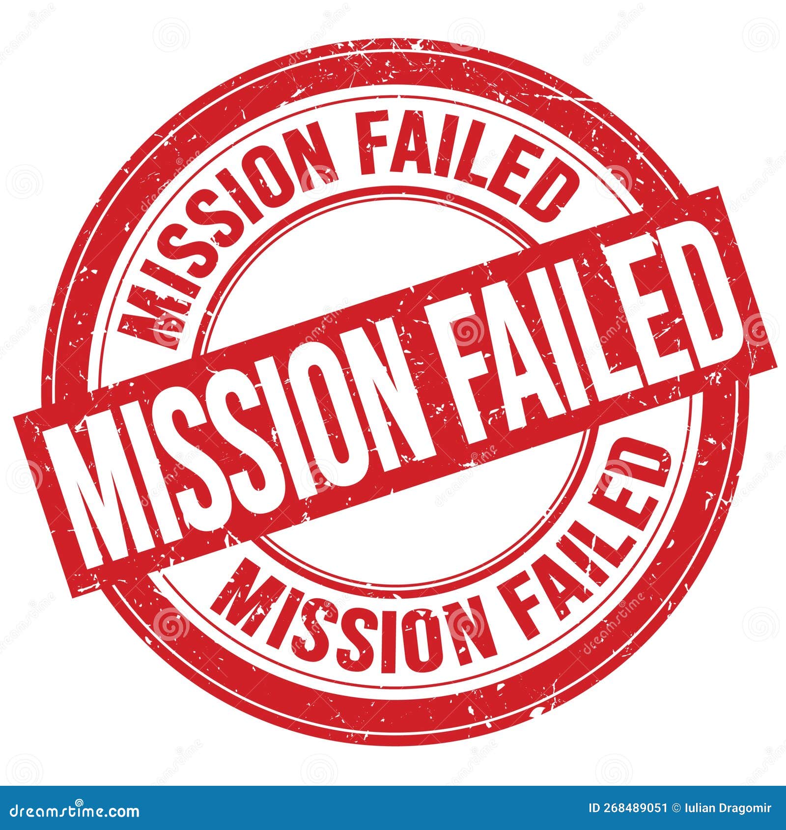 MISSION FAILED Text Written on Red Round Stamp Sign Stock Illustration ...