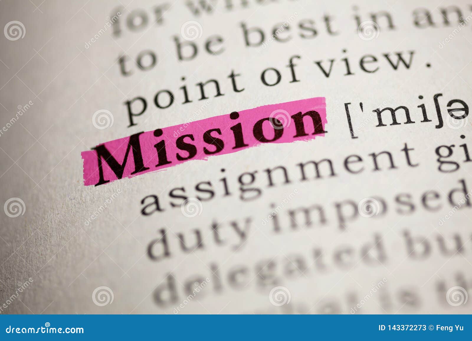 Definition of the Word Mission Stock Image - Image of close, fake ...