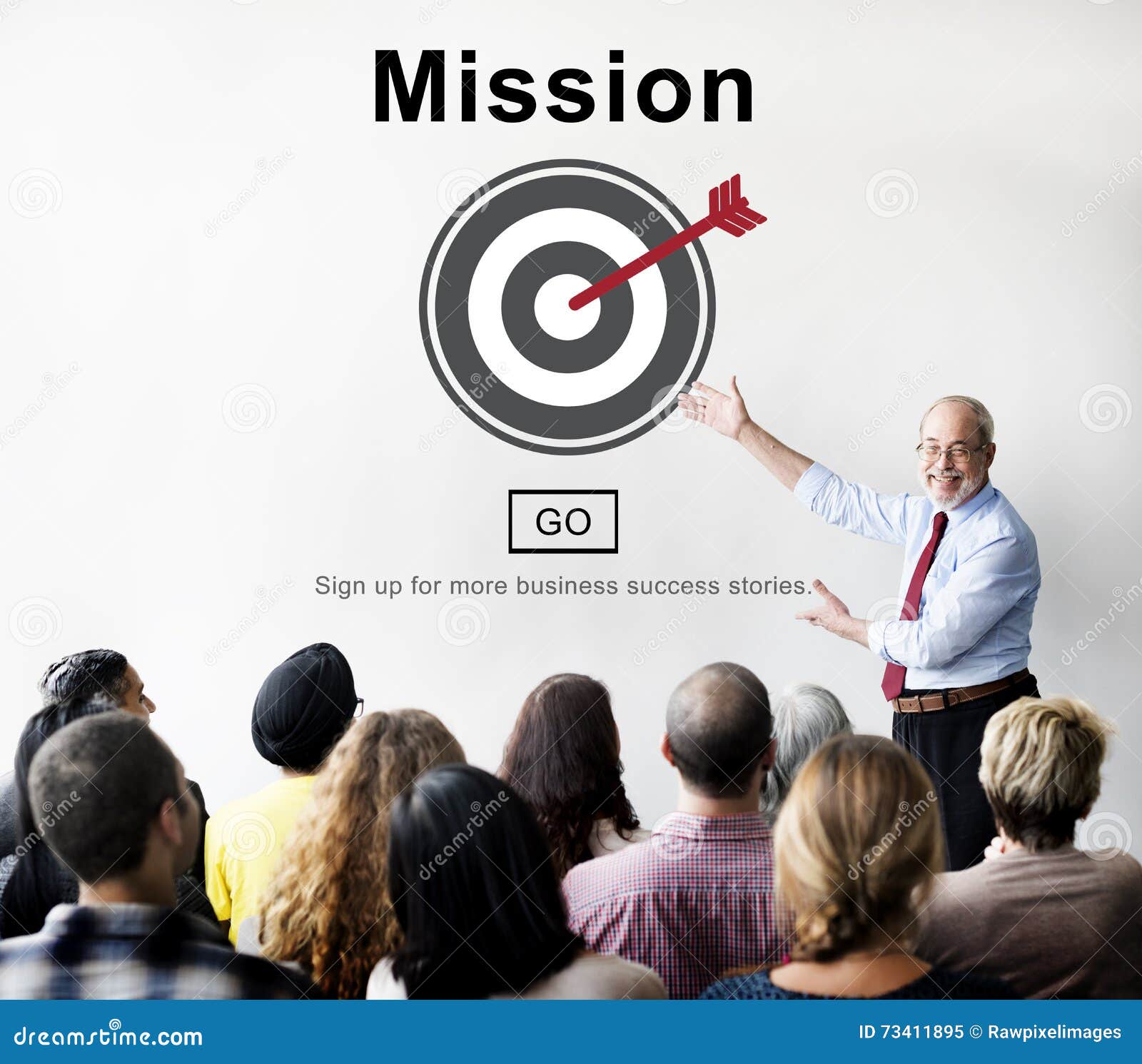 Mission Goals Target Aspirations Motivation Strategy Concept Stock ...