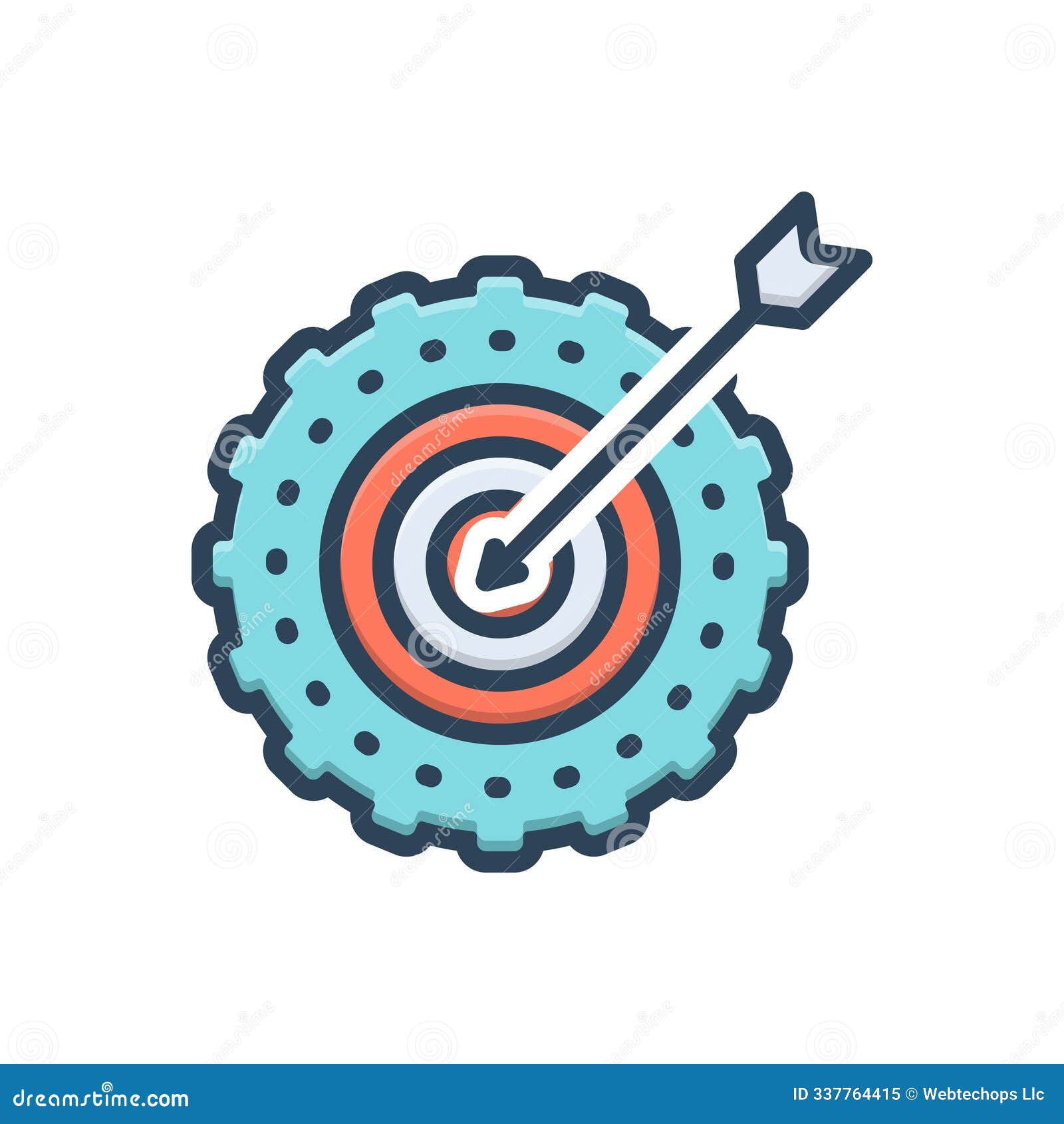 Color Illustration Icon for Mission, Arrow and Center Stock ...