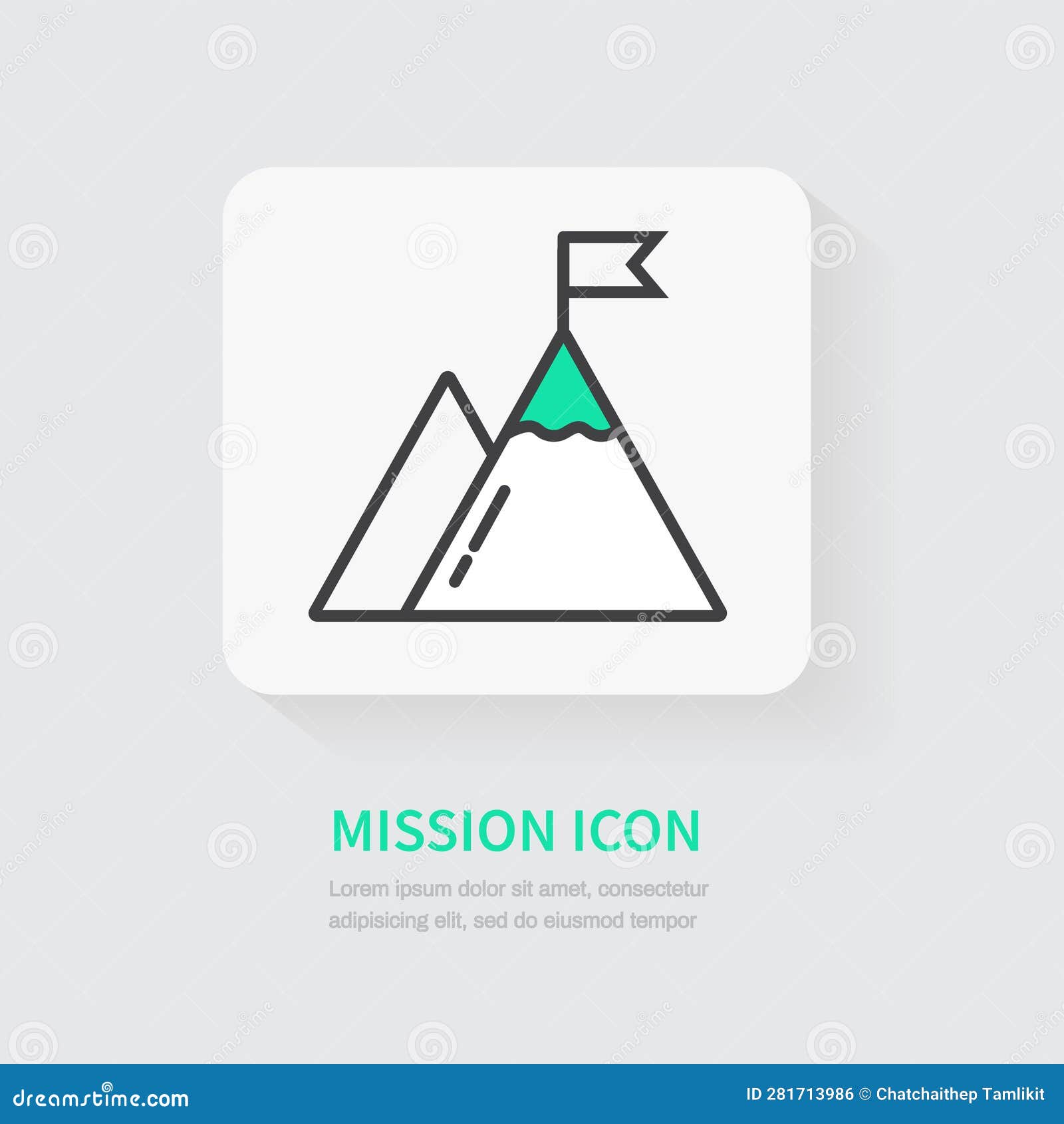 Mission Icon. Business Concept. Flat Icon for Apps and Websites. Vector ...