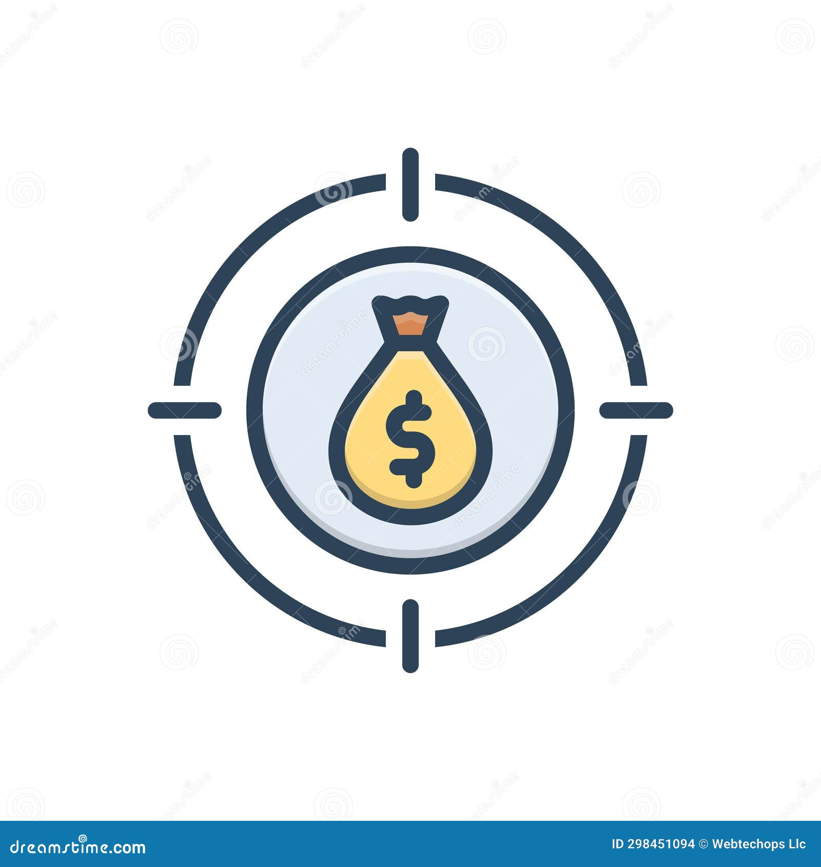 Color Illustration Icon for Mission, Money and Target Stock ...