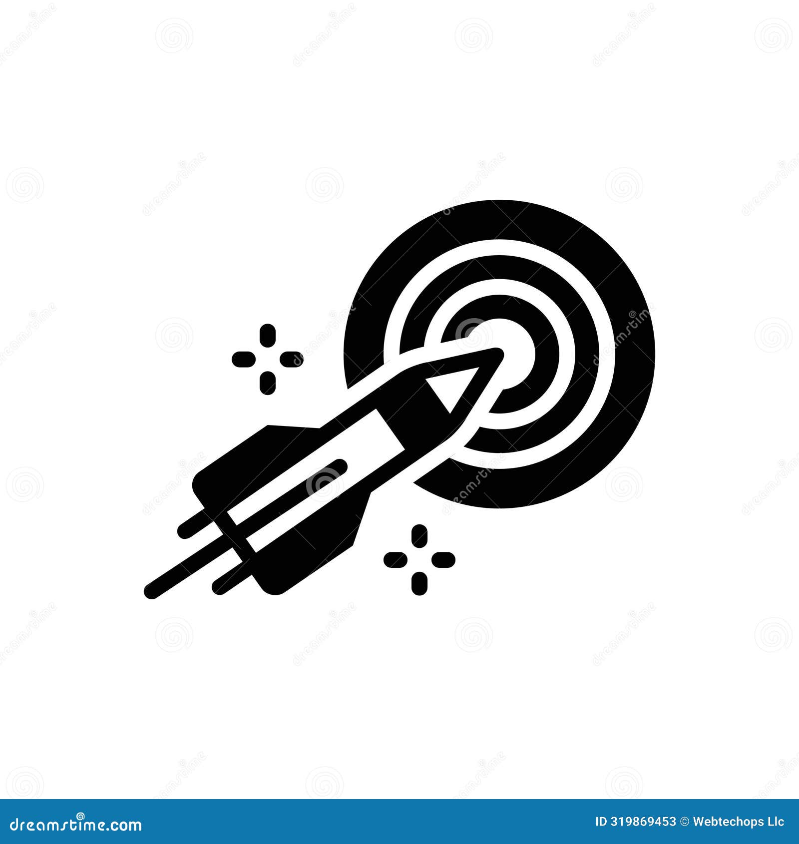 Black Solid Icon for Mission, Target and Project Stock Illustration ...