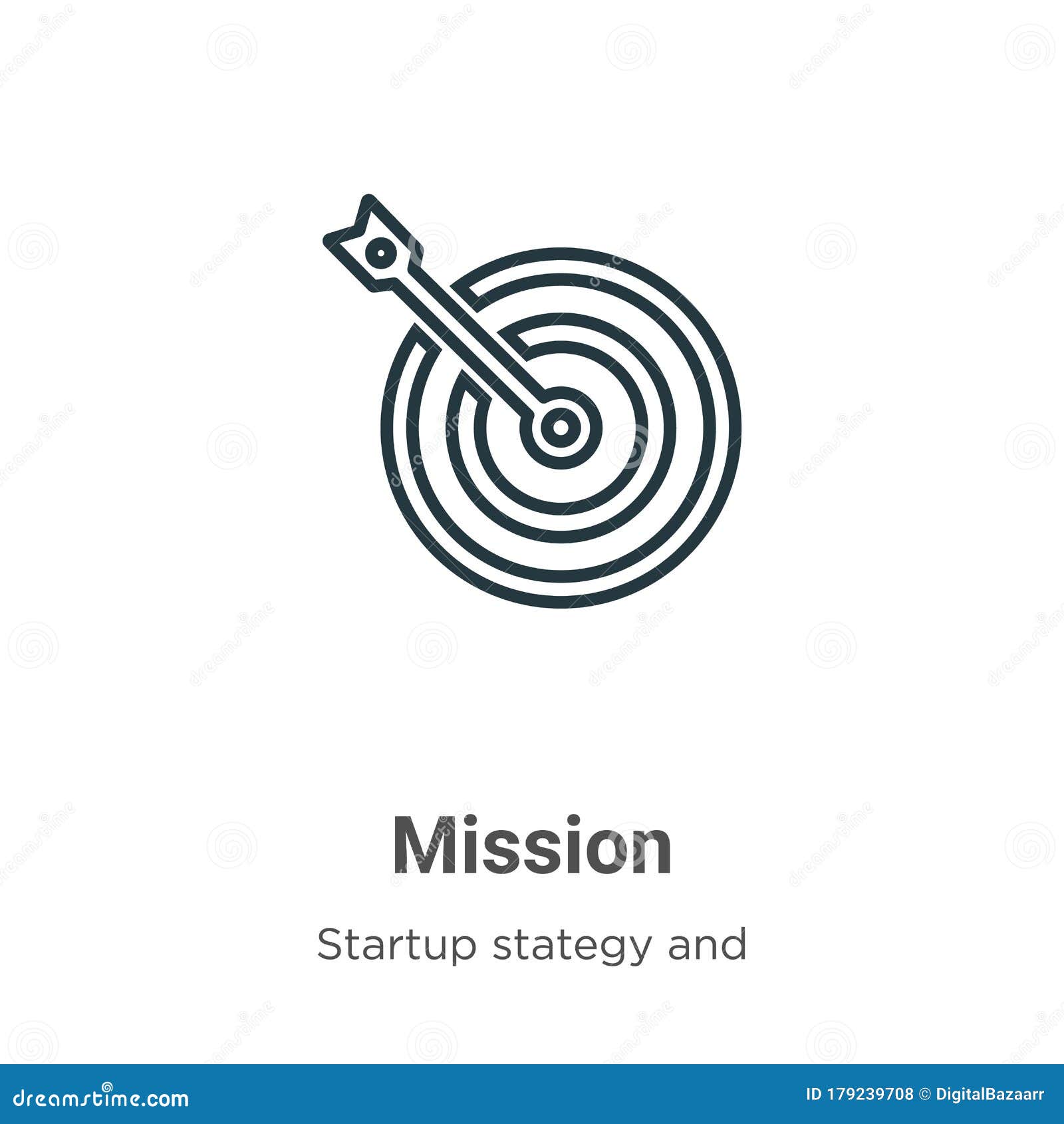 Mission Outline Icon. Isolated Line Vector Illustration From Startup ...
