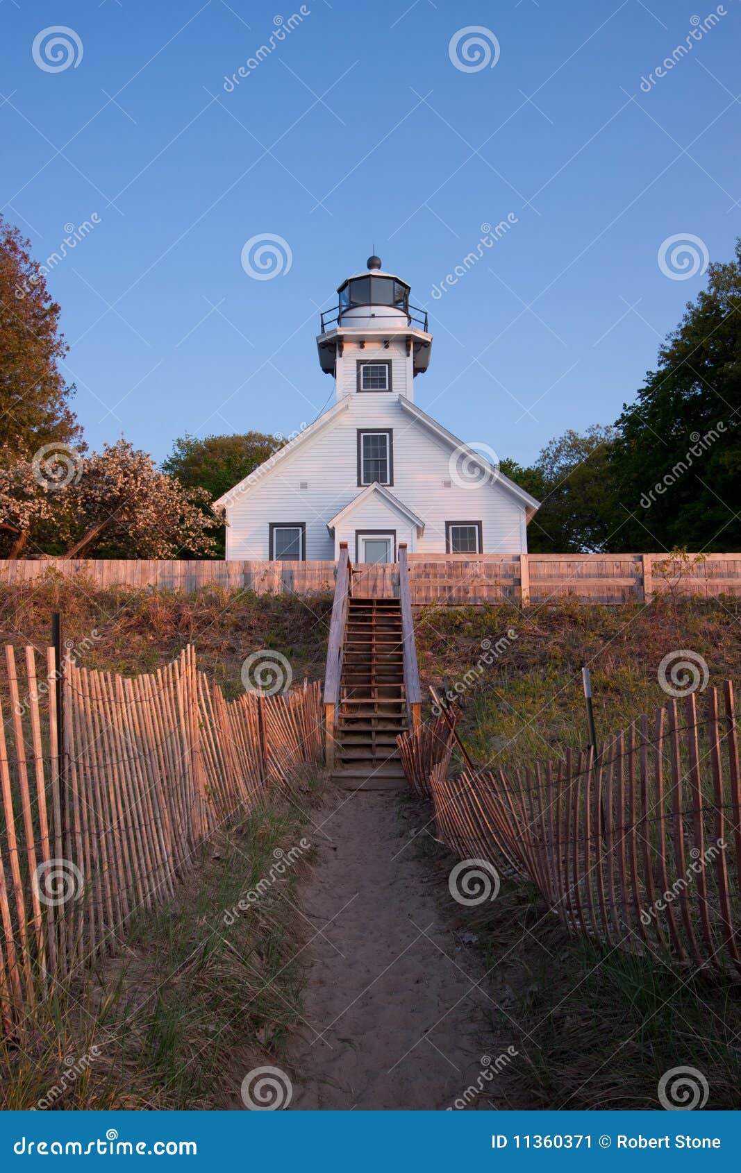 Mission Point Lighthouse, Michigan III Stock Image - Image of light ...