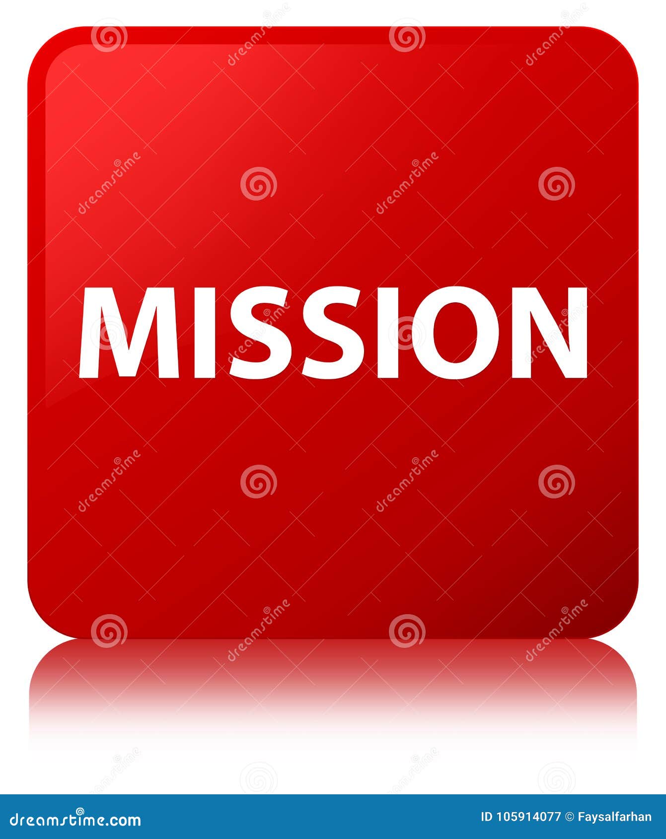 Mission red square button stock illustration. Illustration of button ...