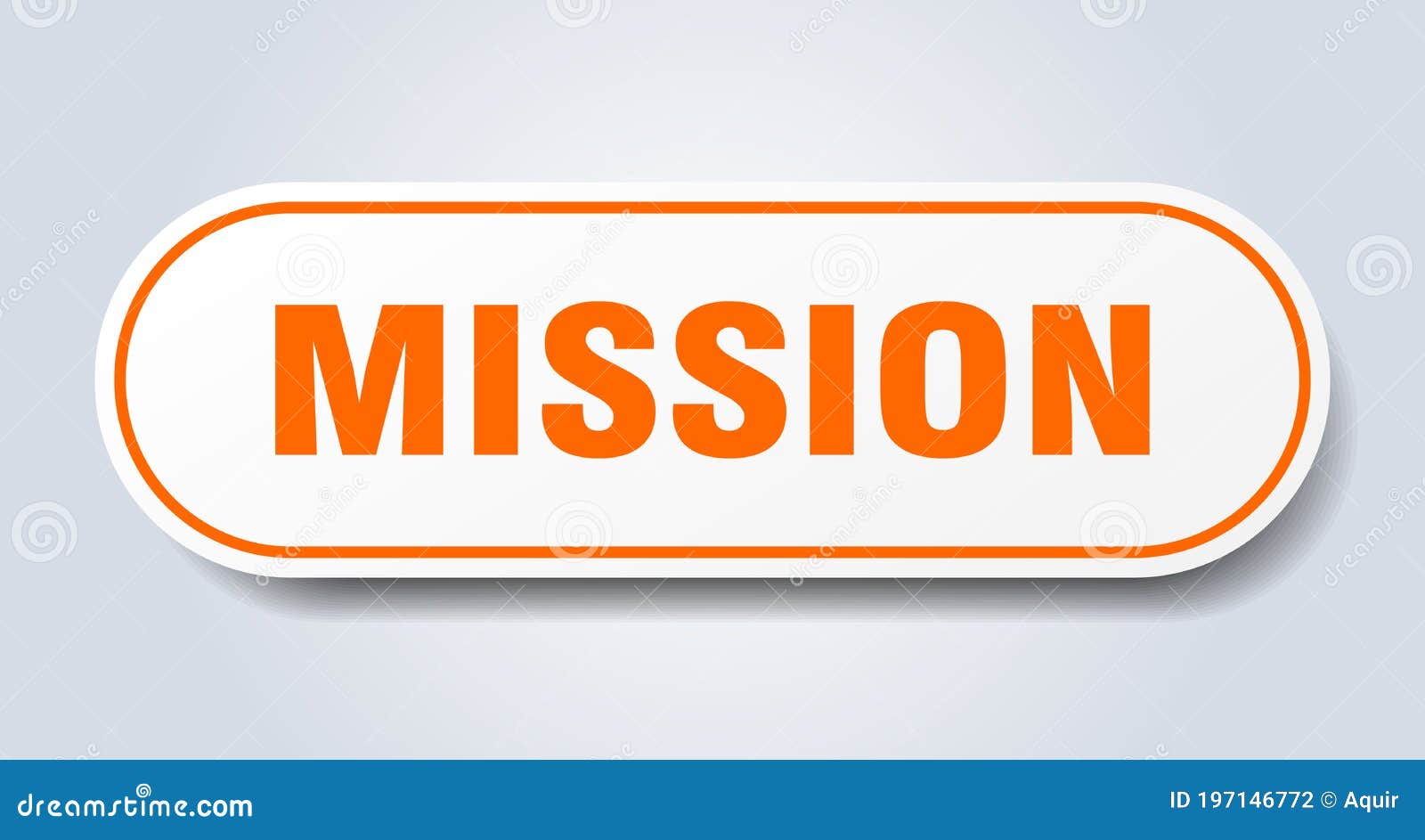 Mission Sign. Rounded Isolated Button. White Sticker Stock Vector ...