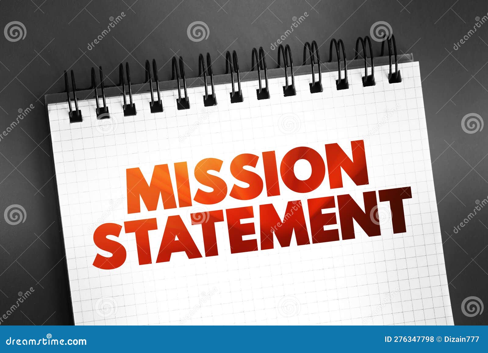 Mission Statement Text on Notepad, Concept Background Stock Photo ...