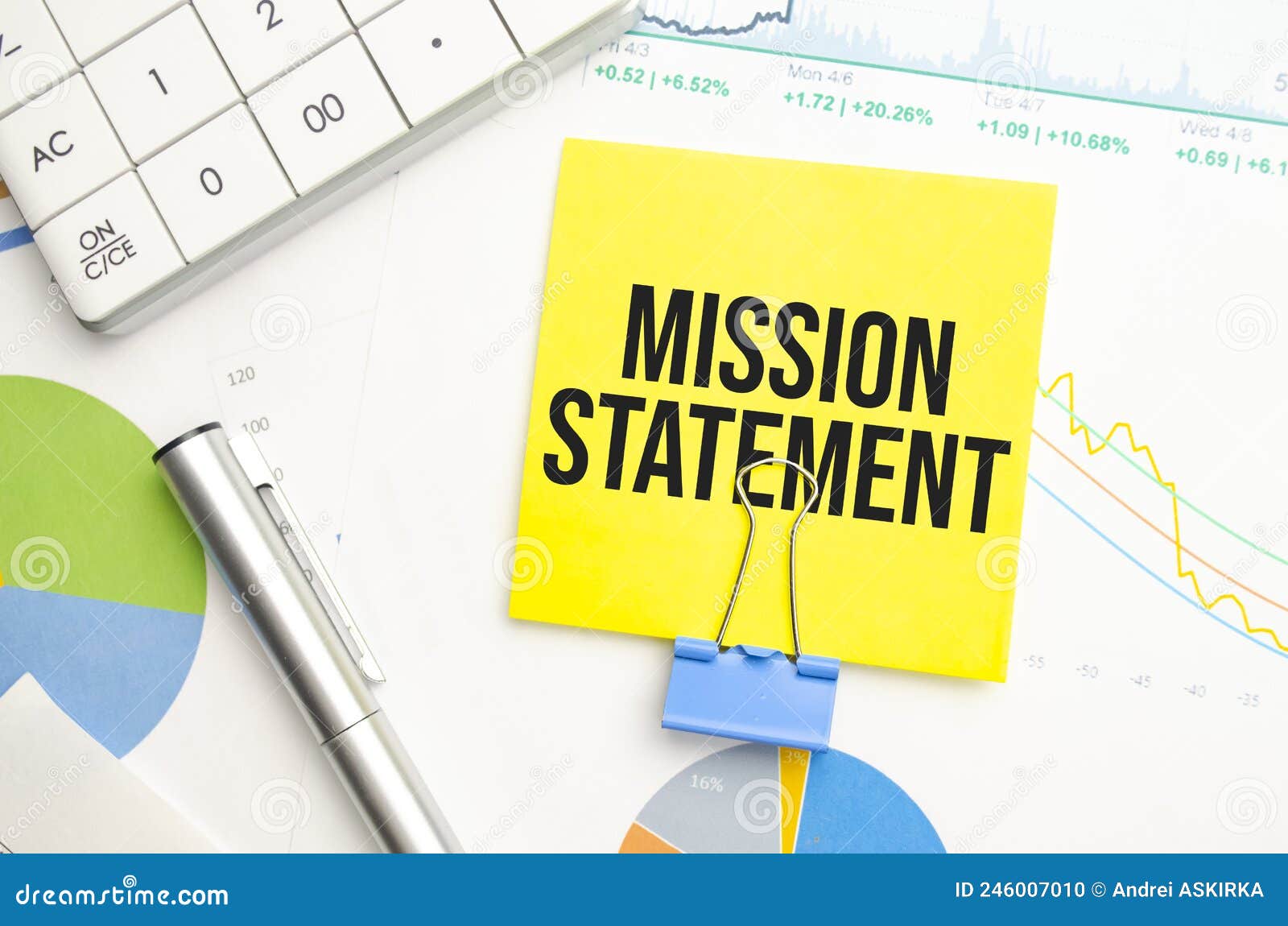 Mission Statement on Yellow Paper Sheet Stock Photo - Image of goal ...