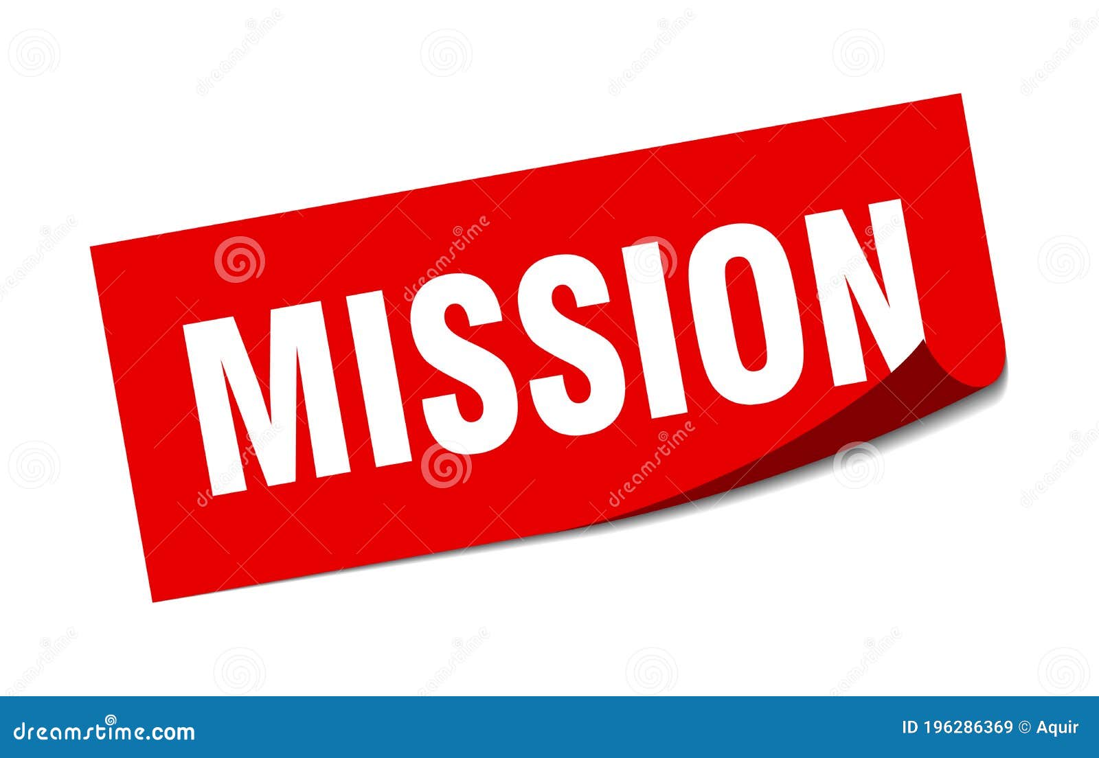 Mission Sticker. Square Isolated Label Sign. Peeler Stock Vector ...