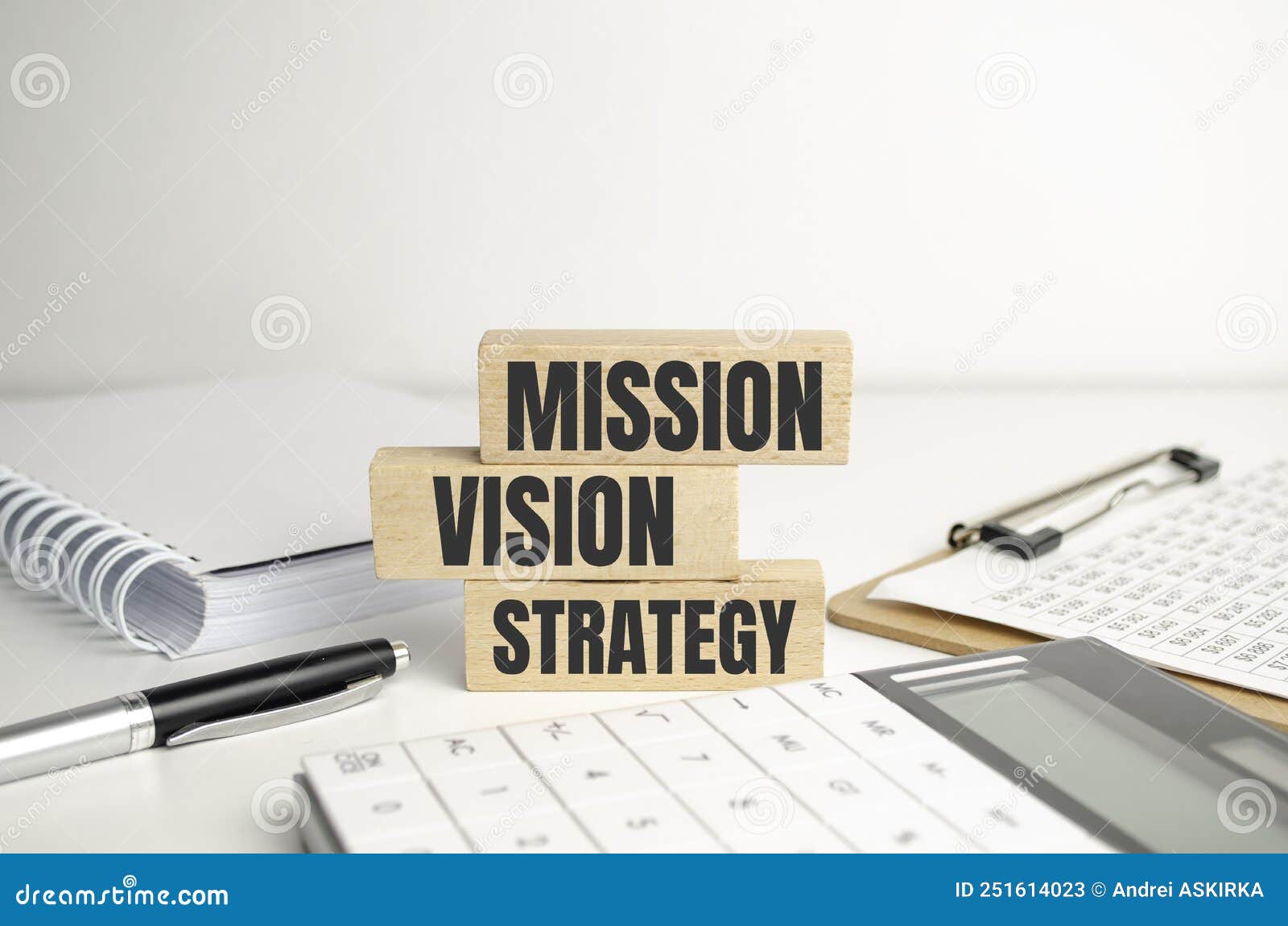 With MISSION, VISION, Strategy Concepts on Wooden Blocks Stock Image ...