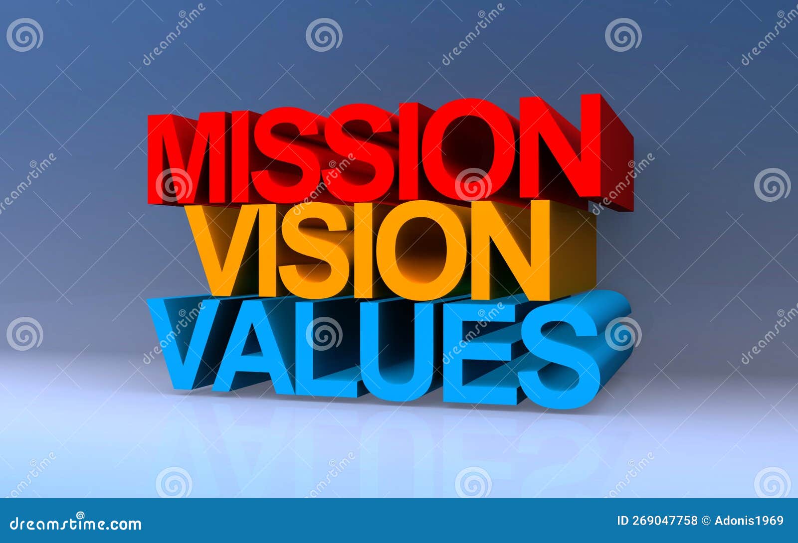 Mission Vision Values on Blue Stock Illustration - Illustration of ...