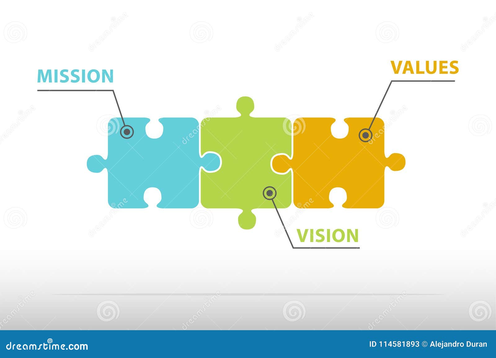 Mission Vision Values Color Puzzle Stock Vector - Illustration of ...