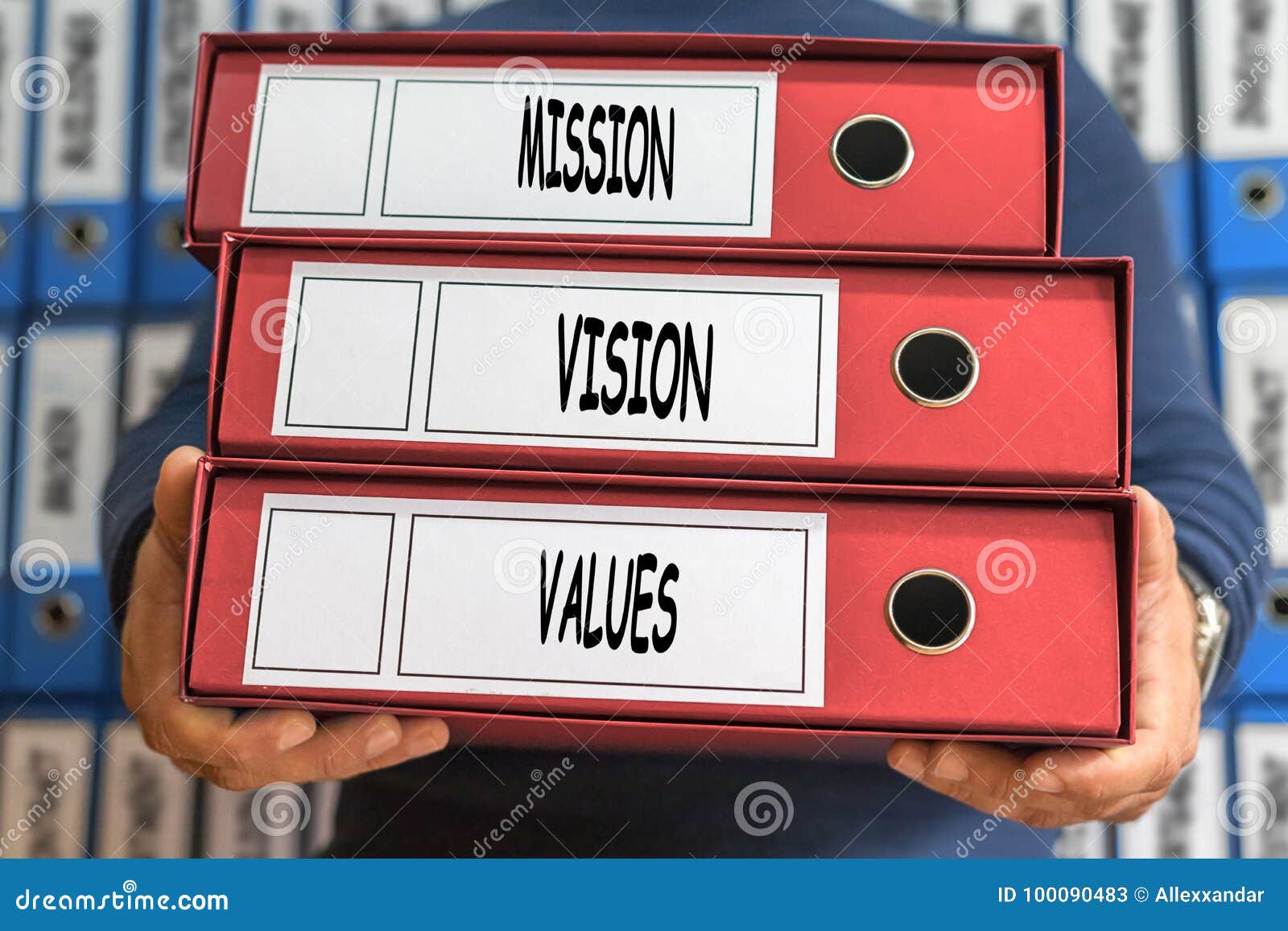 Mission, Vision, Values Concept Words. Folder Concept Stock Image ...