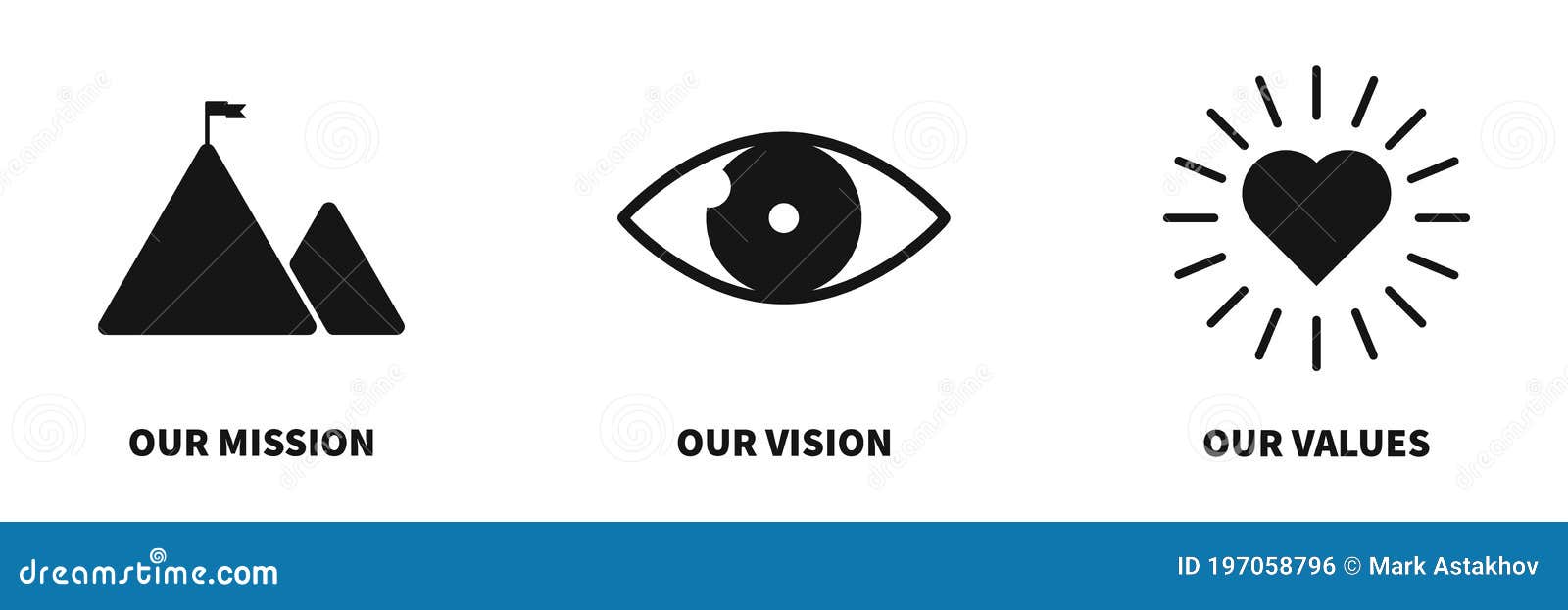 Mission Vision Values Vector Icon. Flat Visualisation And Mission ...