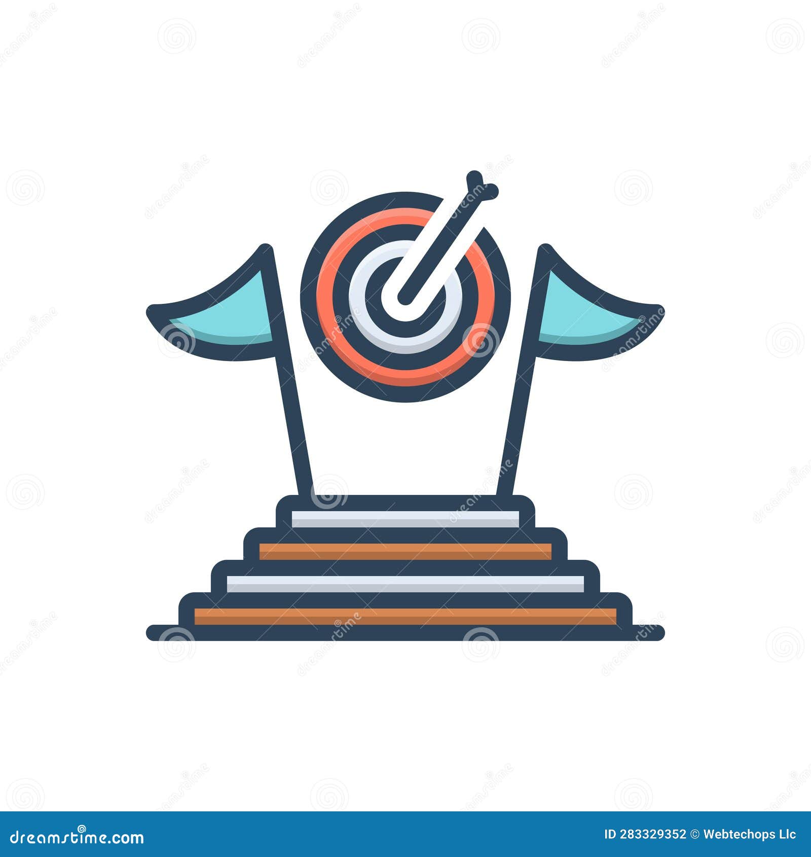 Color Illustration Icon for Missions, Aim and Flag Stock Illustration ...