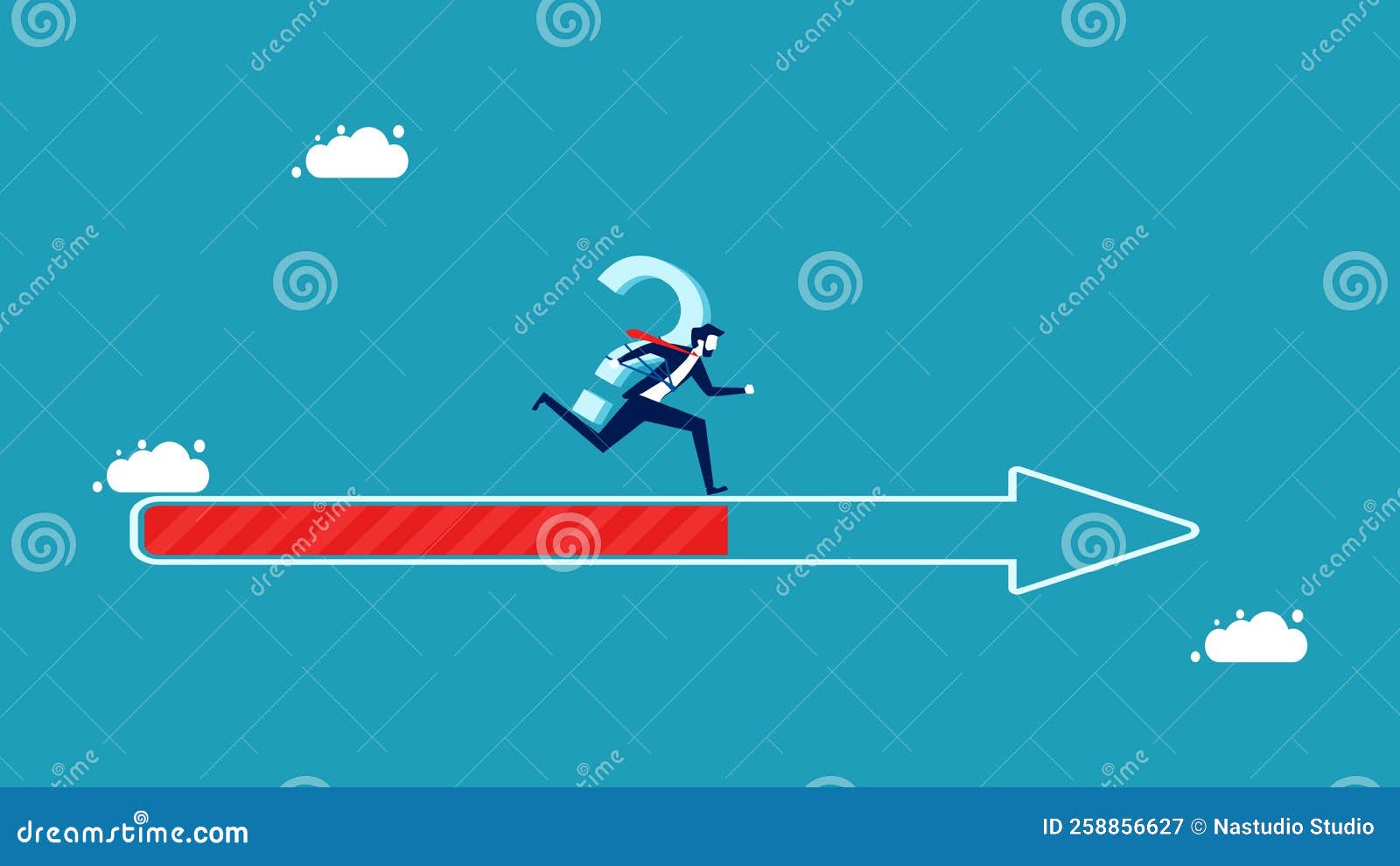 Missions and Progress in Solving Problems. Businessman with a Question ...